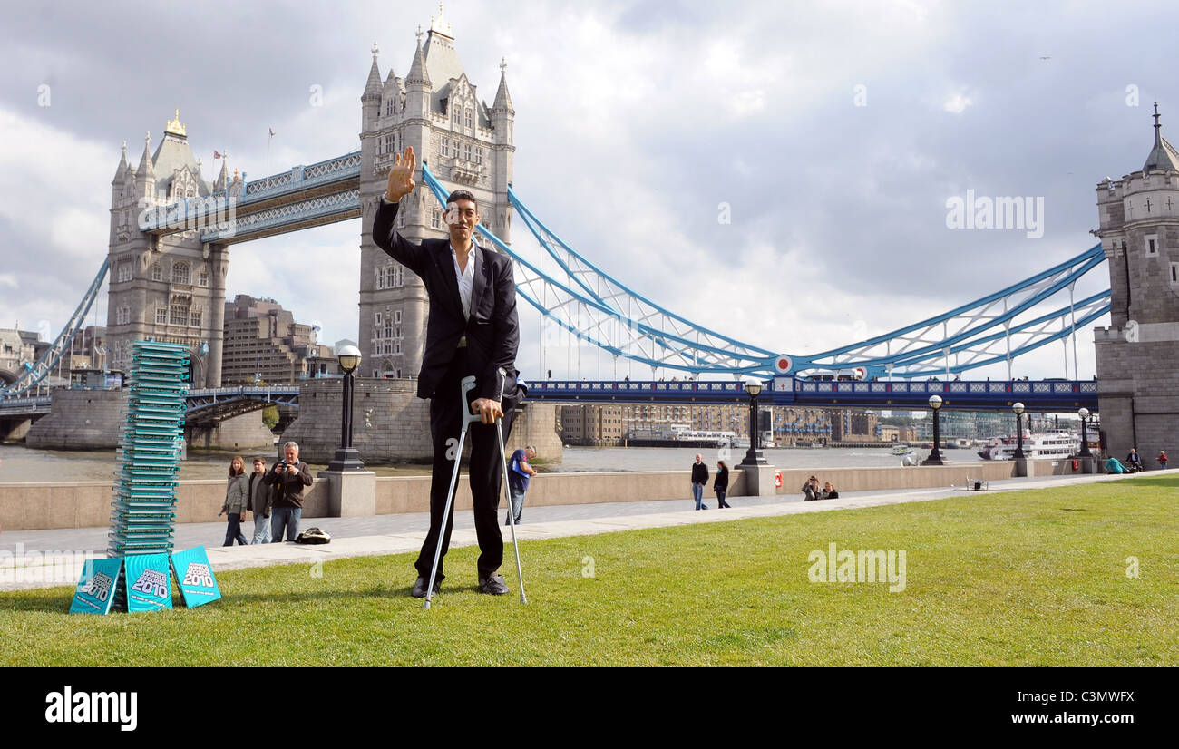 Sultan Kosen, the worlds tallest man, attends a photocall to launch the ...