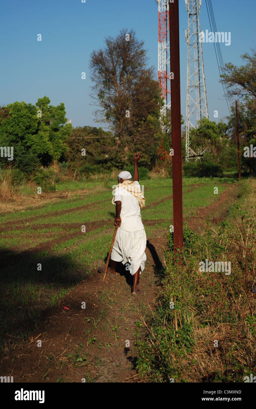 farmer standing farm Stock Photo - Alamy