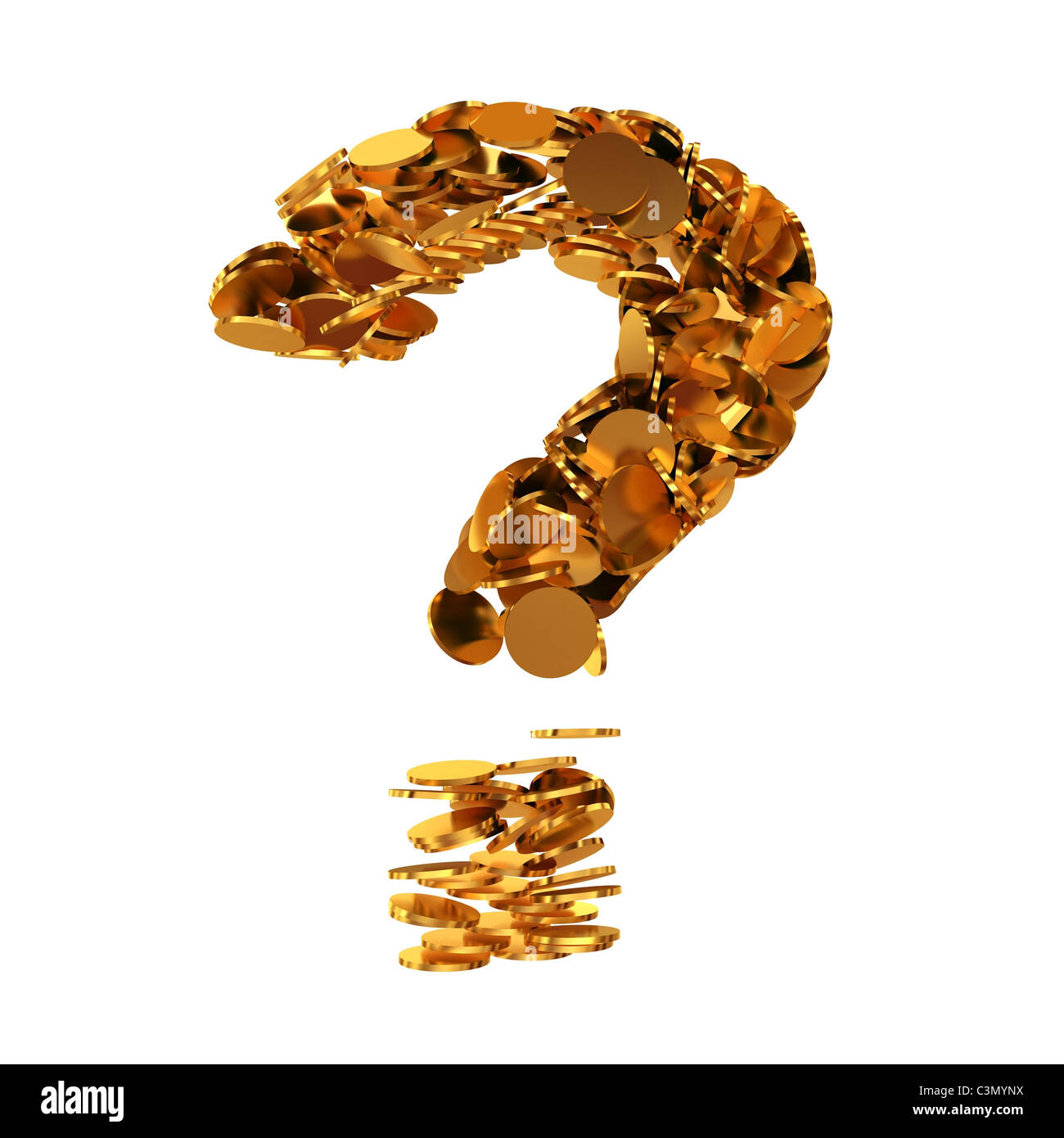 A question mark formed out of gold coins Stock Photo - Alamy