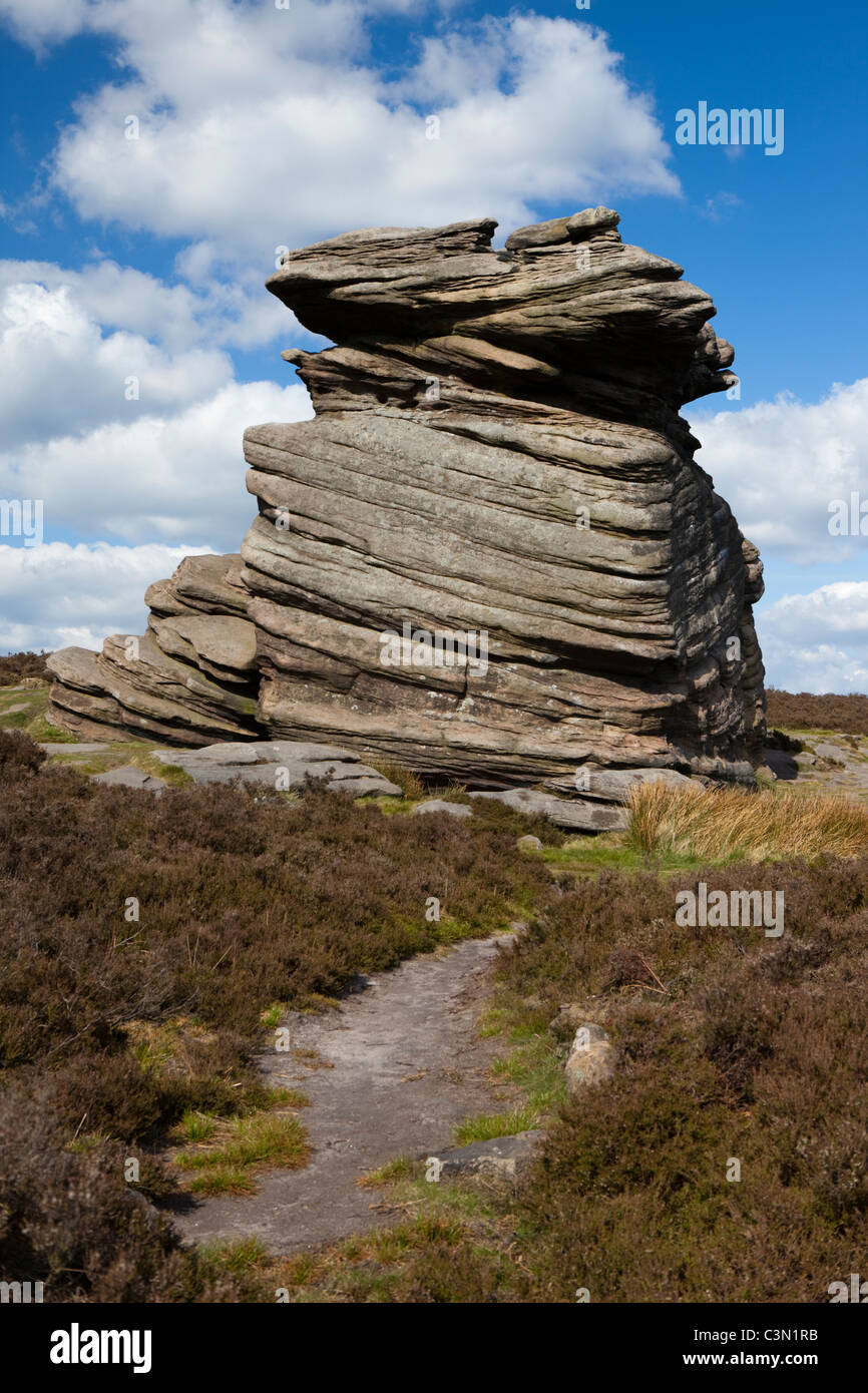 Mother Cap rock formation in the Peak District Derbyshire England Stock ...