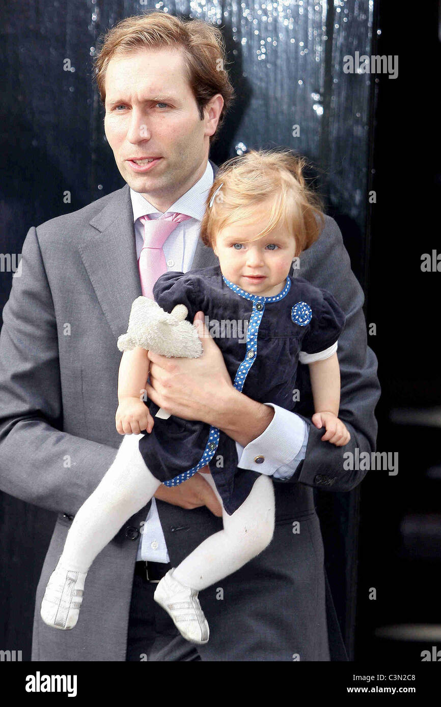 Tjalling Ten Cate and his daughter Julia attend the christening of ...