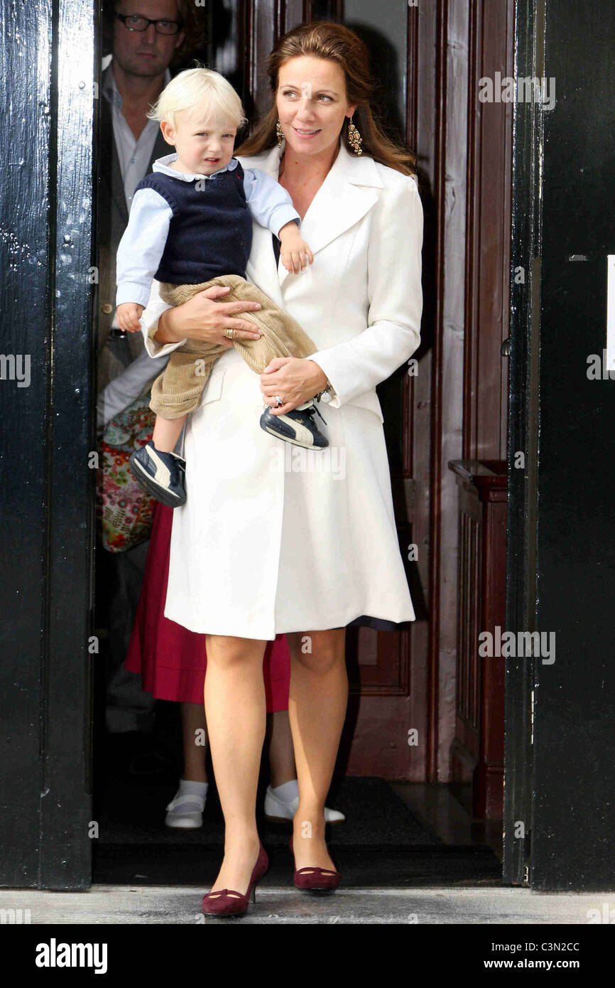 Princess Annette and her son Benjamin at the christening of his son ...