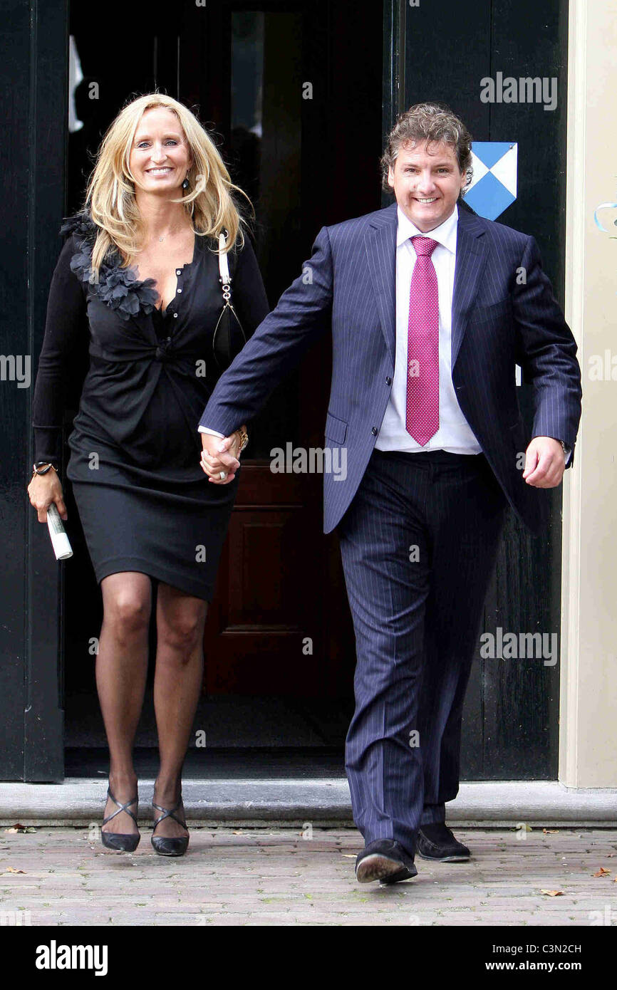 Natasja Froger and René Froger attend the christening of Pieter van ...