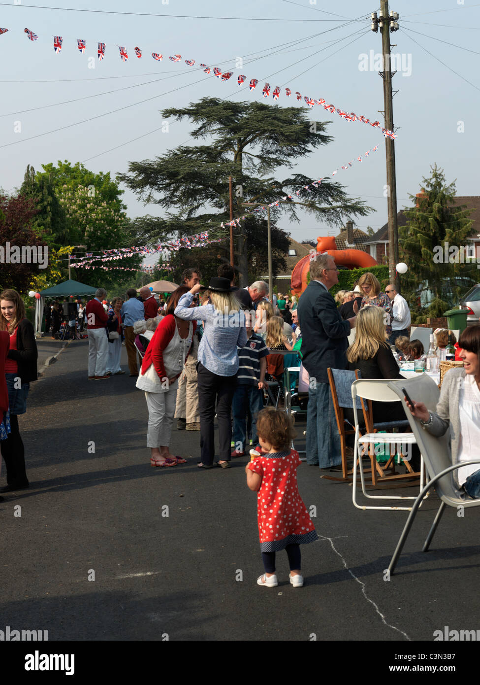 Royal street party bunting hi-res stock photography and images - Alamy