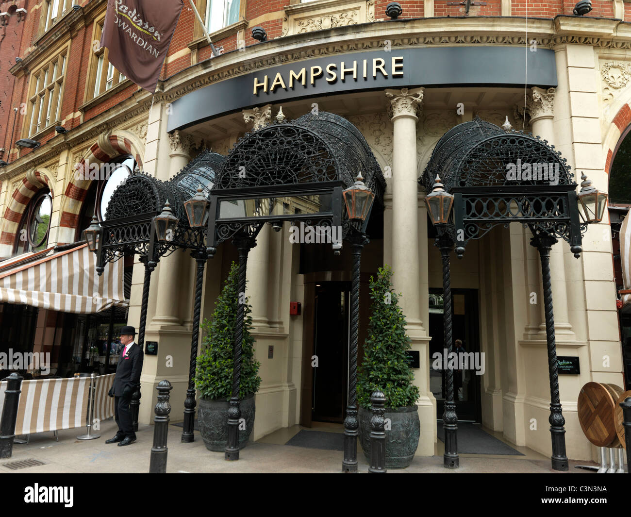 Entrance to the Hampshire Hotel Leicester Square London Stock Photo - Alamy