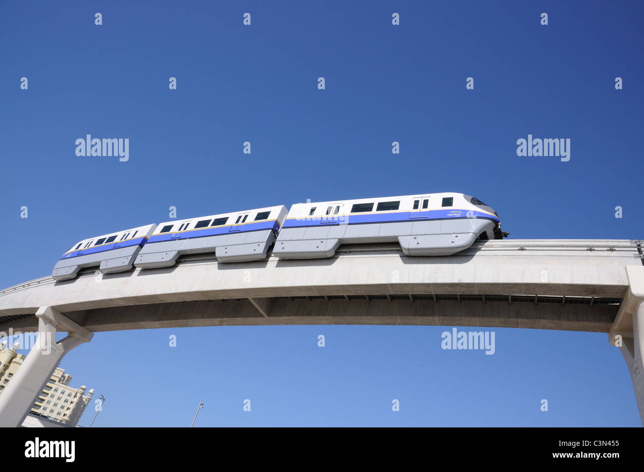The Palm Monorail Train in Dubai, United Arab Emirates Stock Photo - Alamy