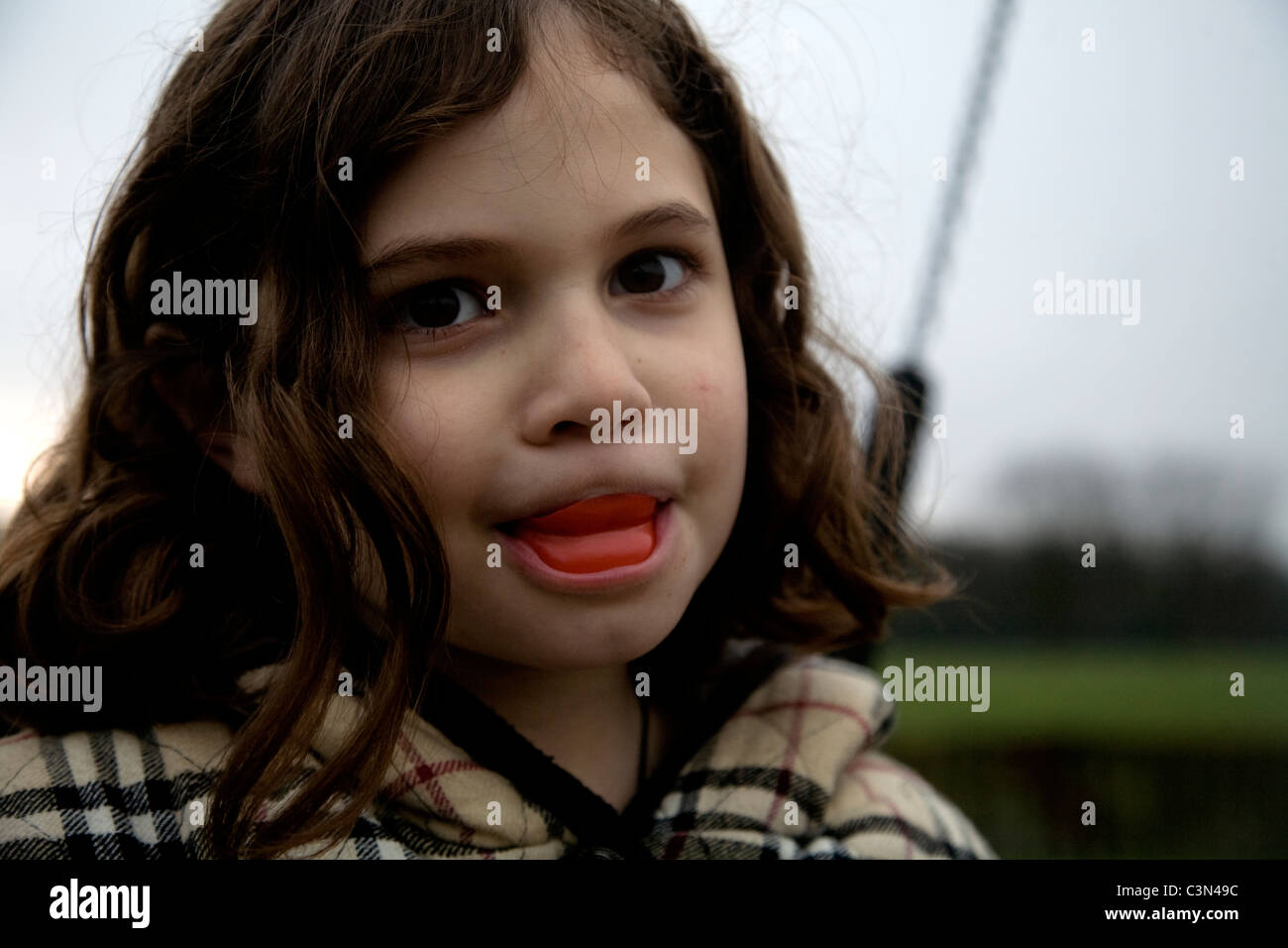 portrait of young girl with plastic lips Stock Photo - Alamy