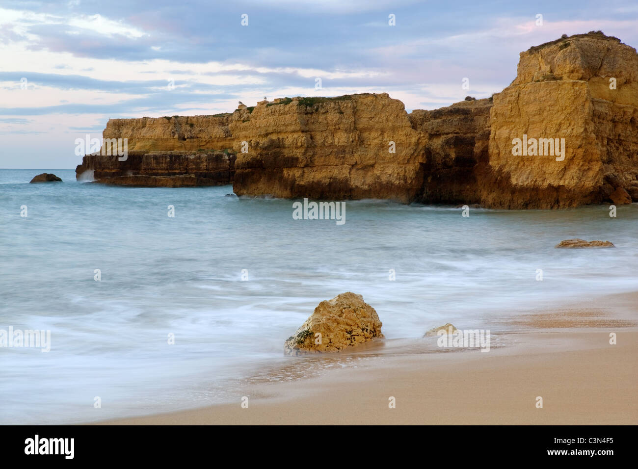 long exposure at the ocean in algarve, Portugal Stock Photo - Alamy