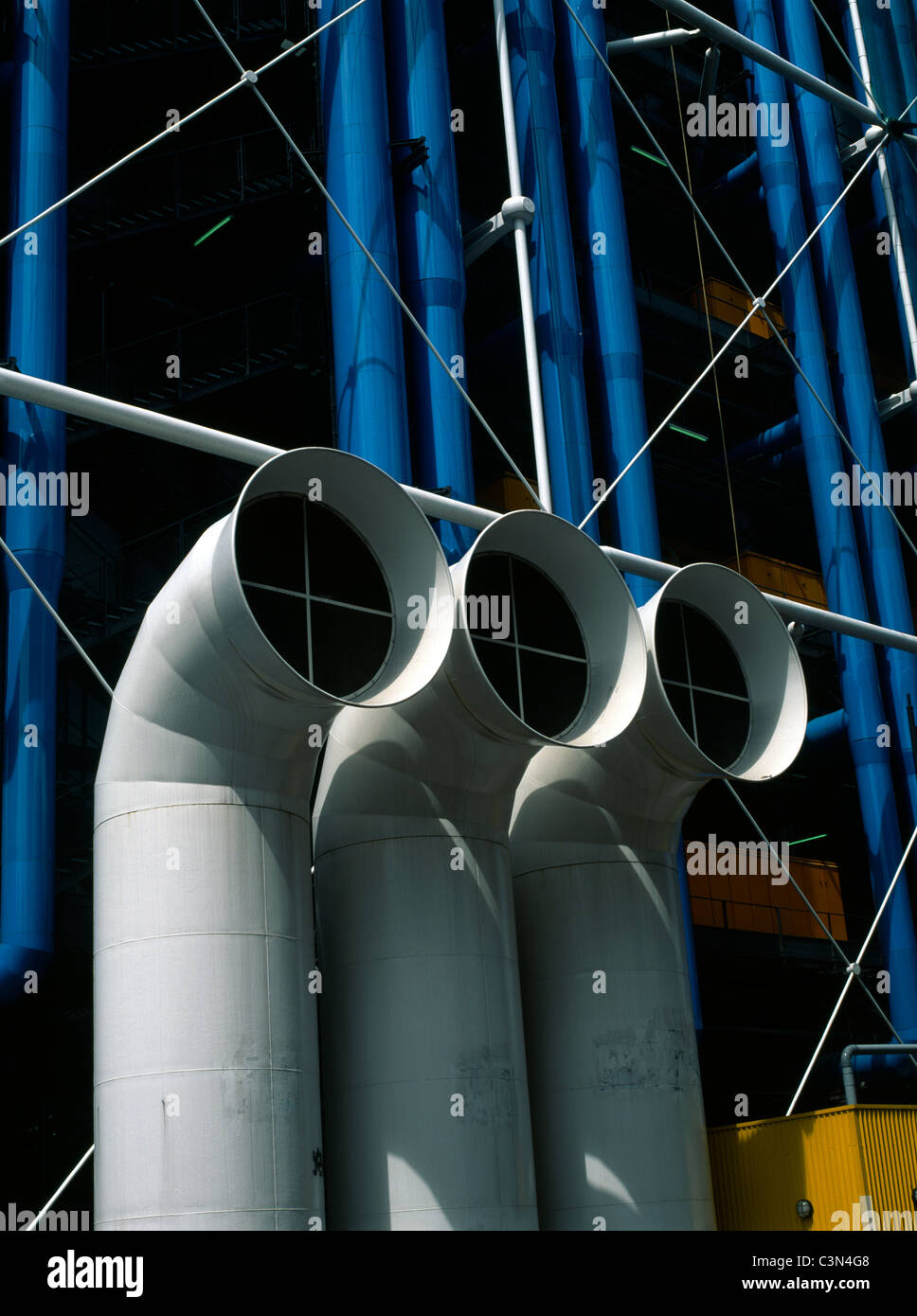 Paris France Beaubourg Pompidou Centre Exterior Showing Pipes Stock ...