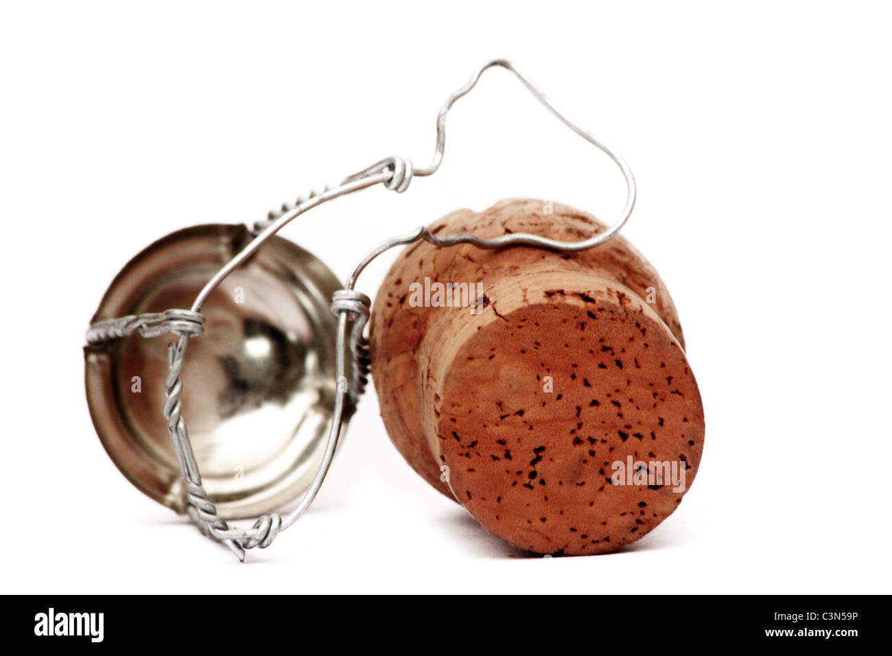 champagne cap isolated over white Stock Photo - Alamy