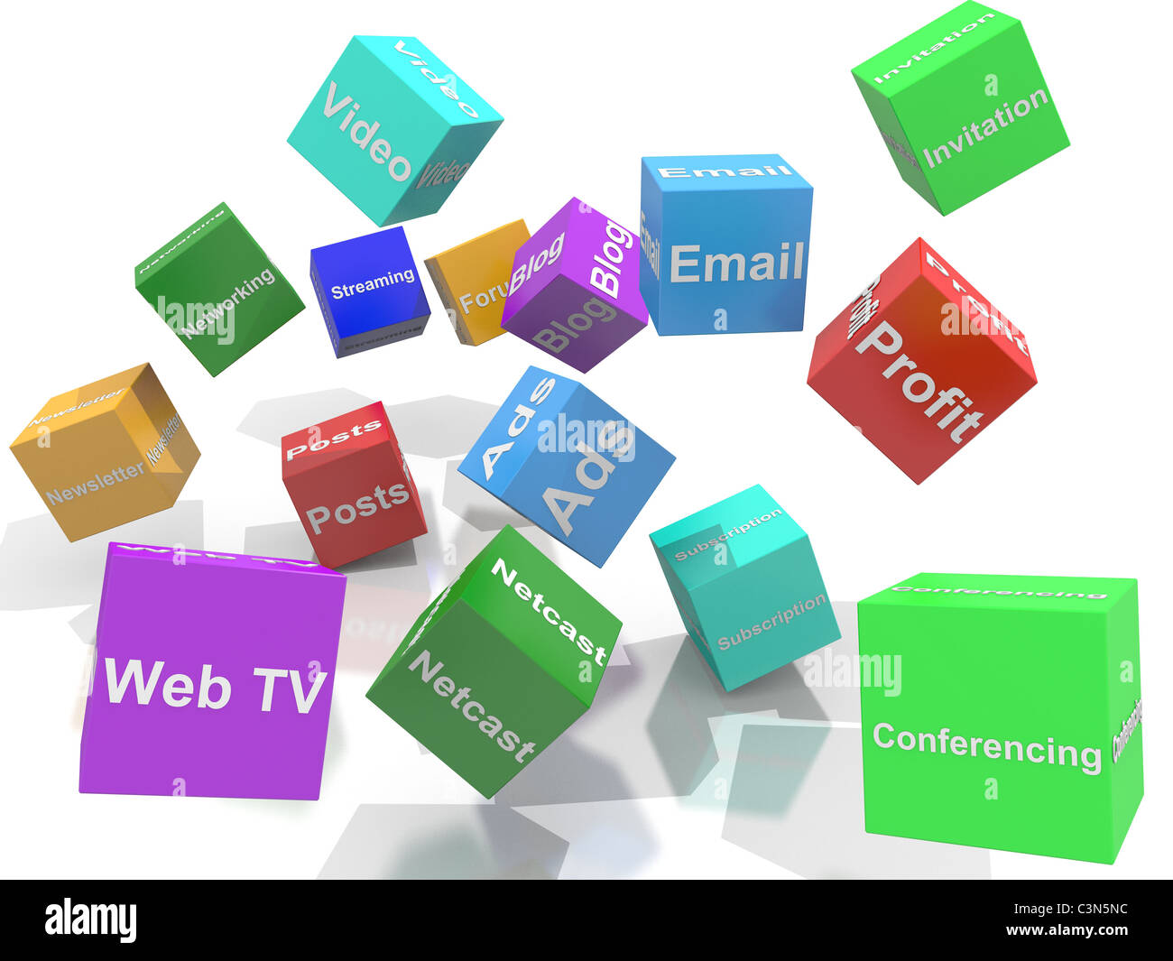 Internet Services on Cubes Stock Photo - Alamy