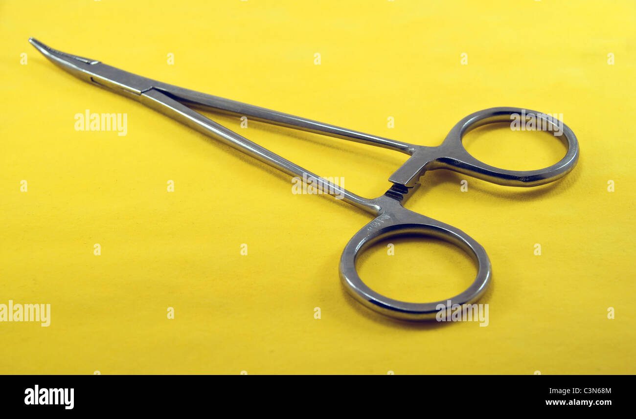 Medical instrument of clamp of type is Mosquito Stock Photo - Alamy