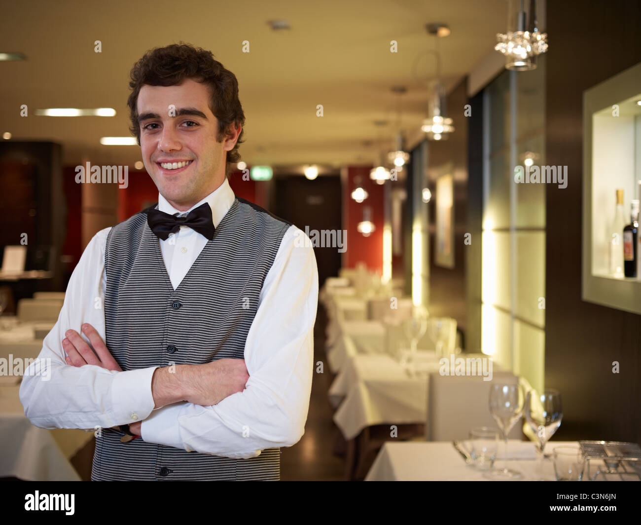Portrait of Waiter Stock Photo - Alamy
