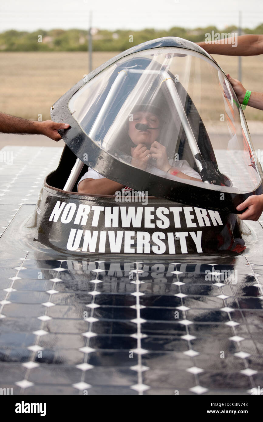 College solar car race teams from the US, Canada and Germany qualifying ...