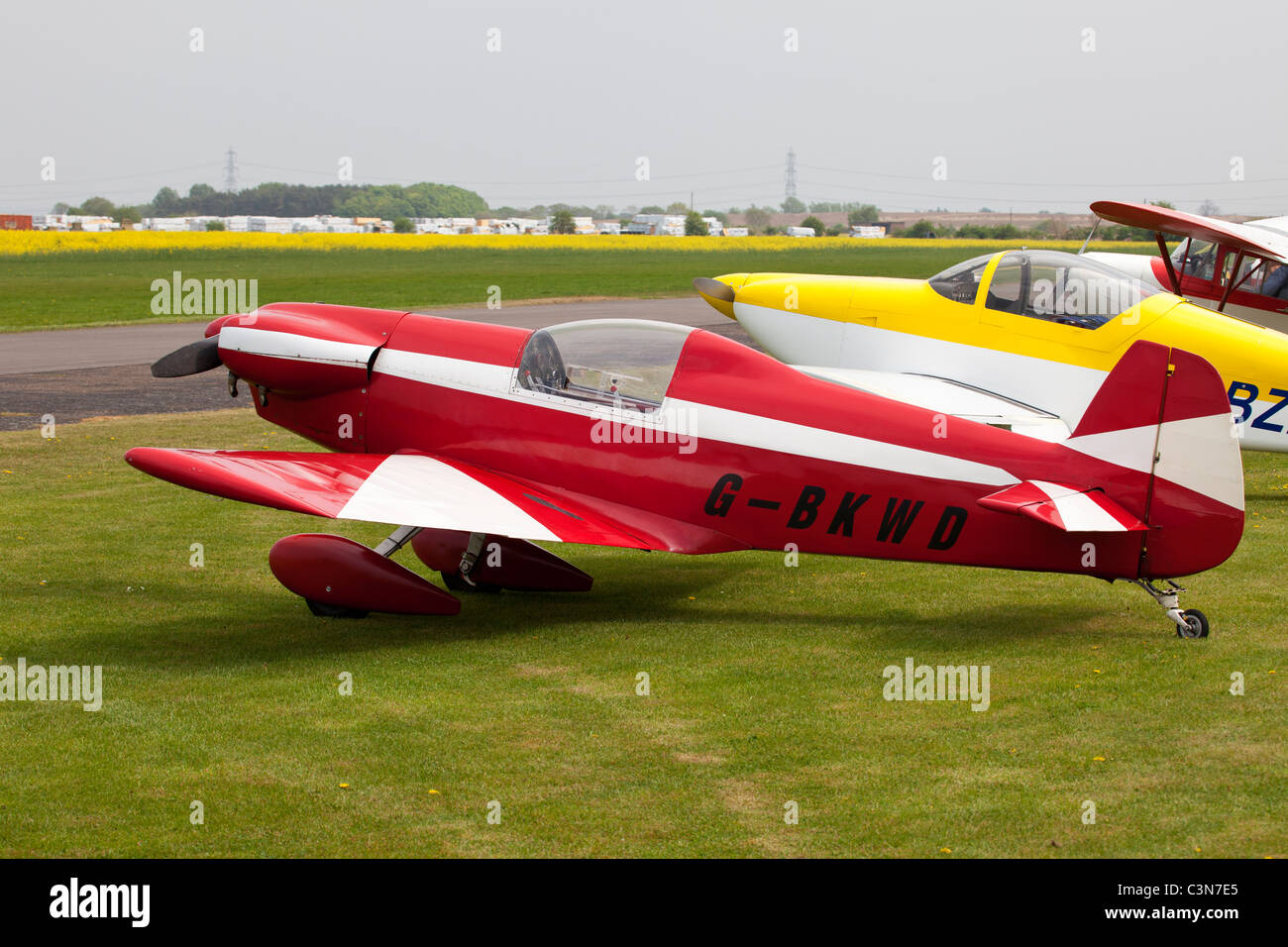 Taylor Titch G-BKWD parked at Breighton Airfield Stock Photo - Alamy