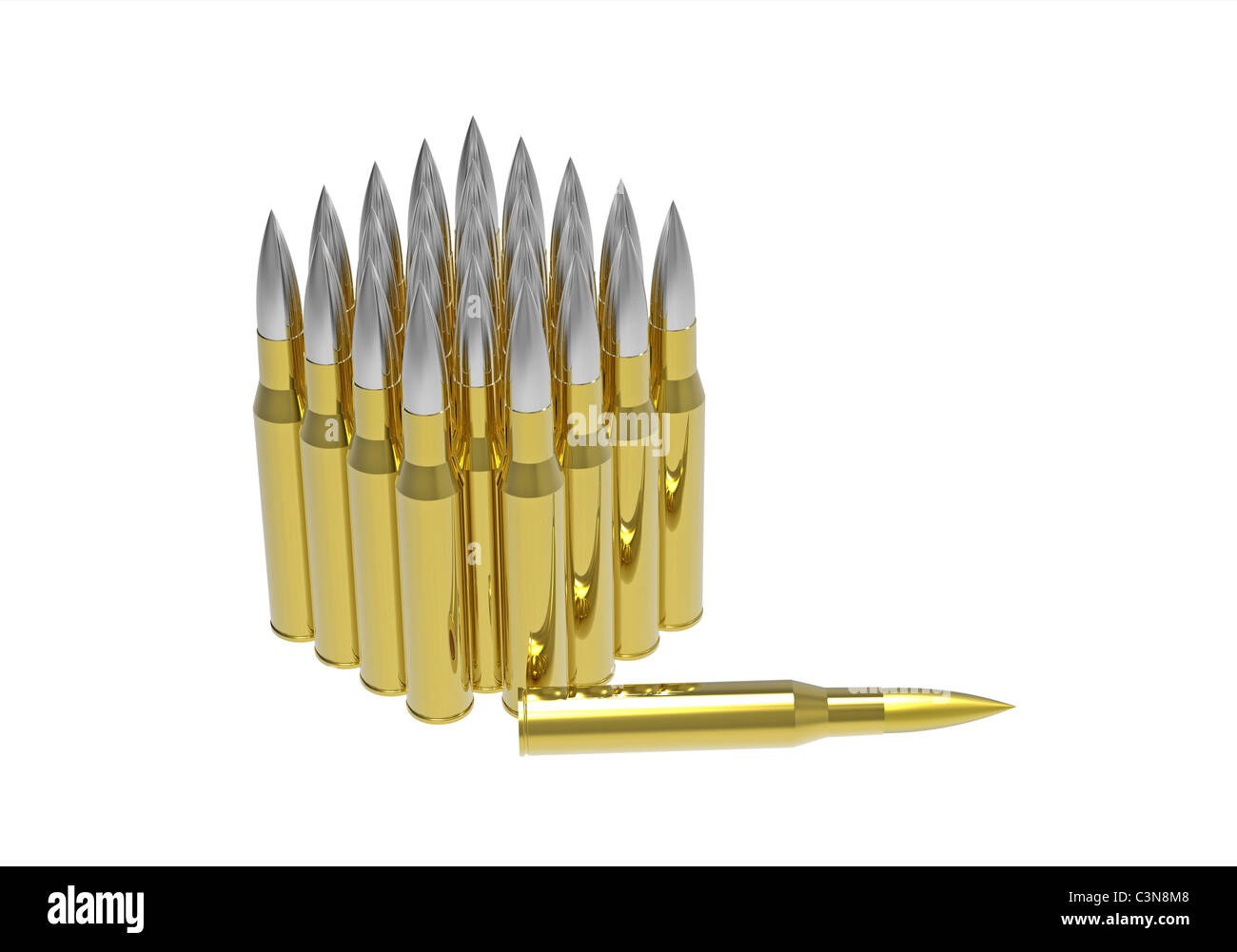 Gold bullet amongst bullets isolated on white Stock Photo - Alamy