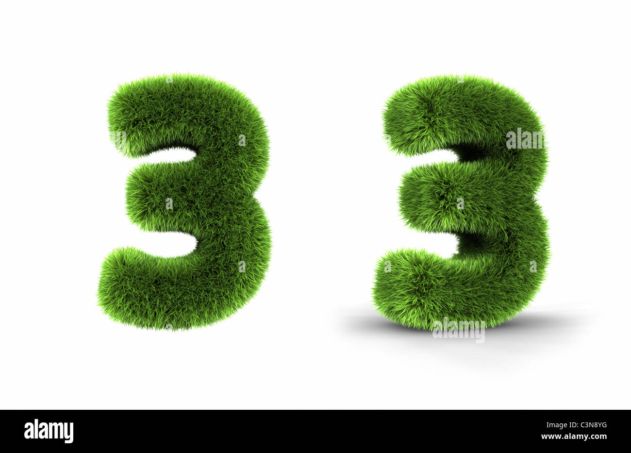 Grass number three, isolated on white background, 3 Stock Photo - Alamy