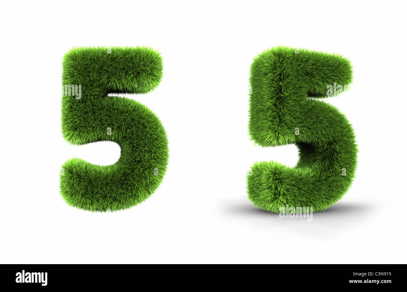 Grass number five, isolated on white background, 5 Stock Photo - Alamy
