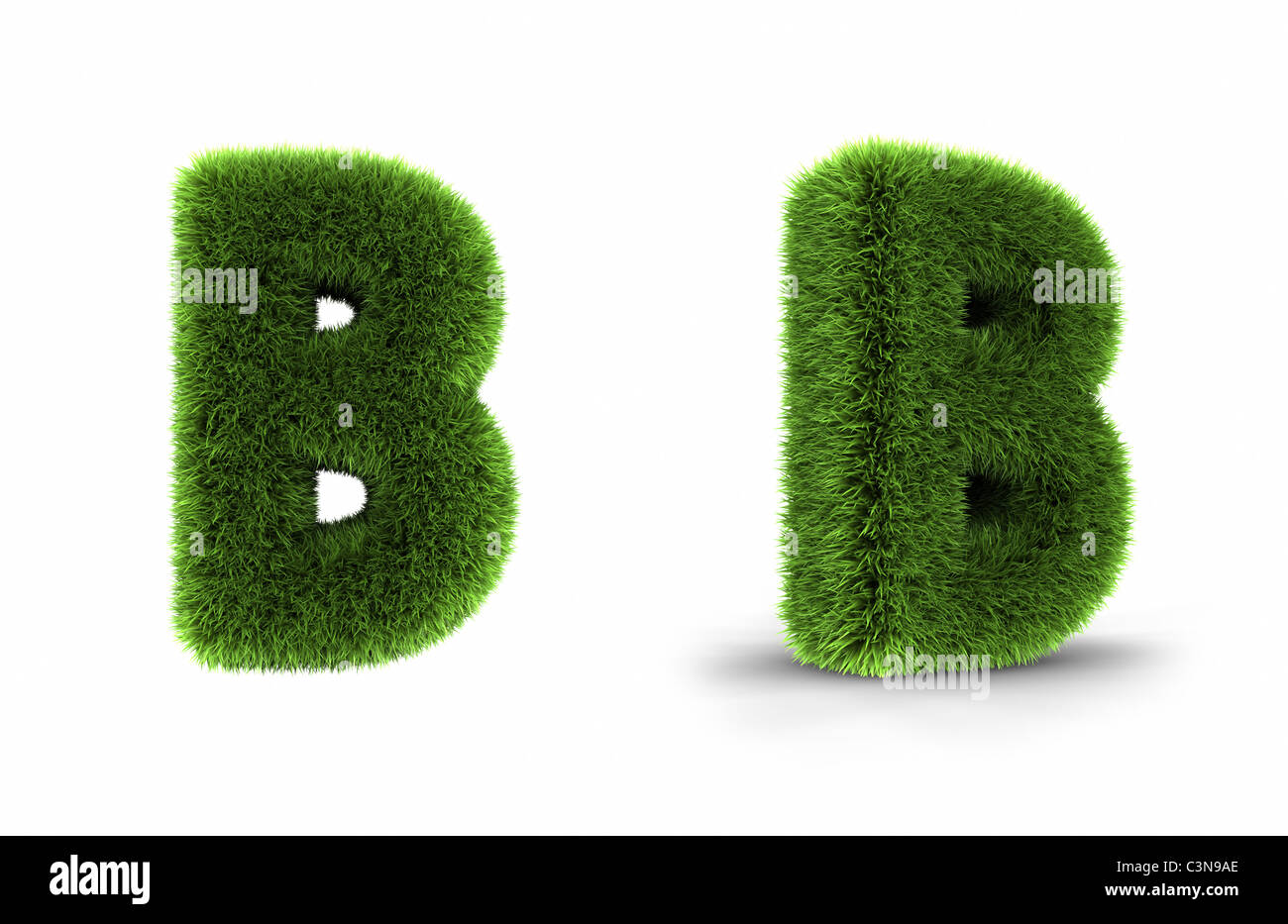 Grass letter b, isolated on white background Stock Photo - Alamy
