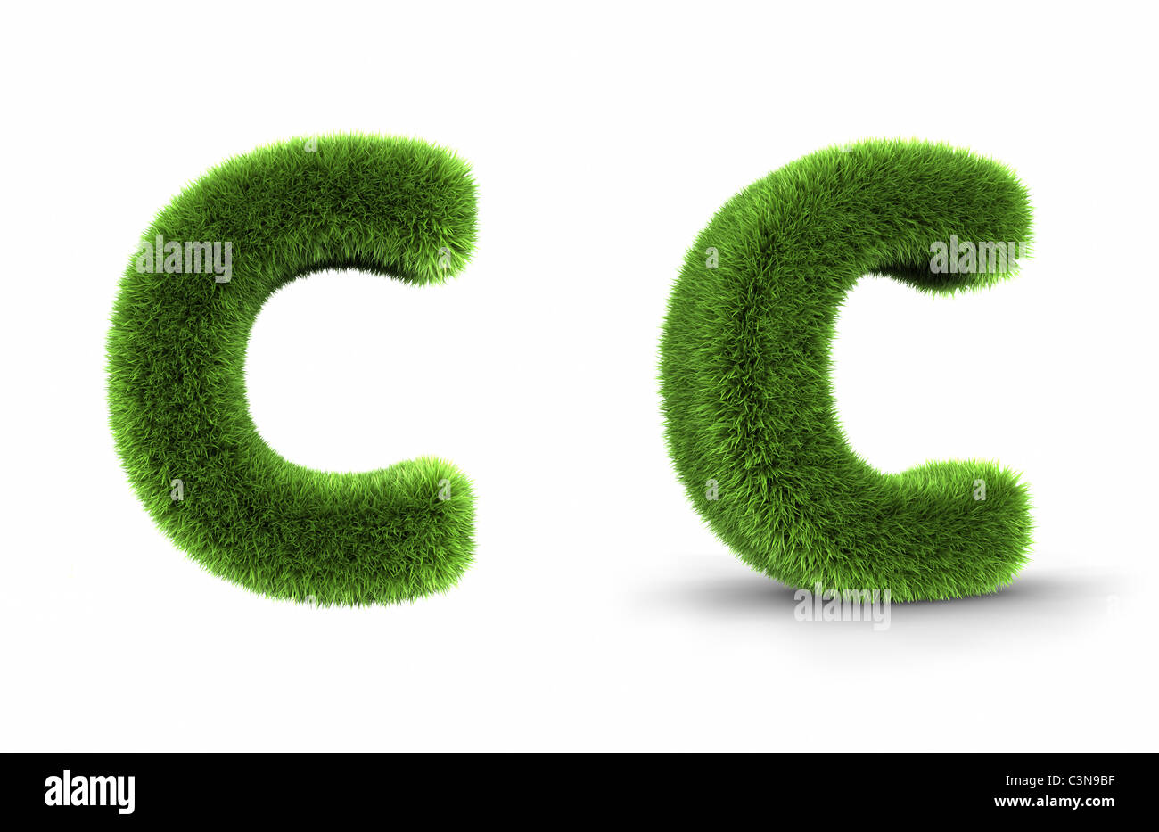Grass letter c, isolated on white background Stock Photo - Alamy