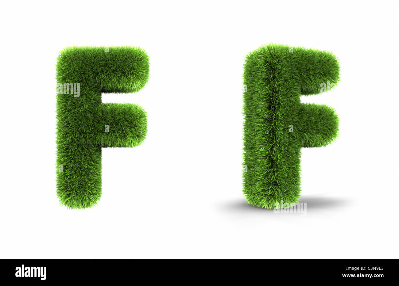 Grass letter f, isolated on white background Stock Photo - Alamy