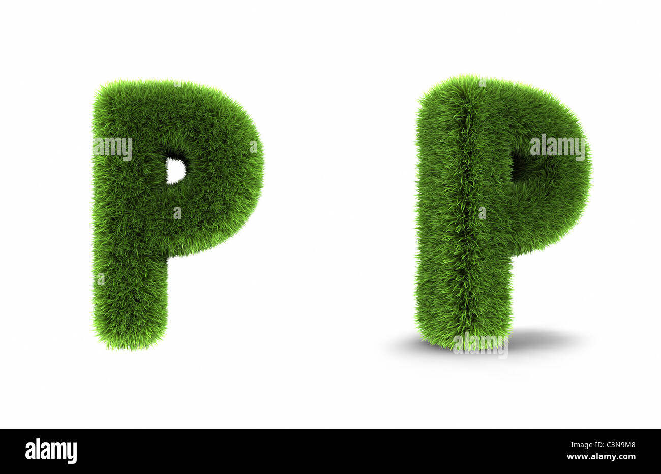 Grass letter p, isolated on white background Stock Photo - Alamy