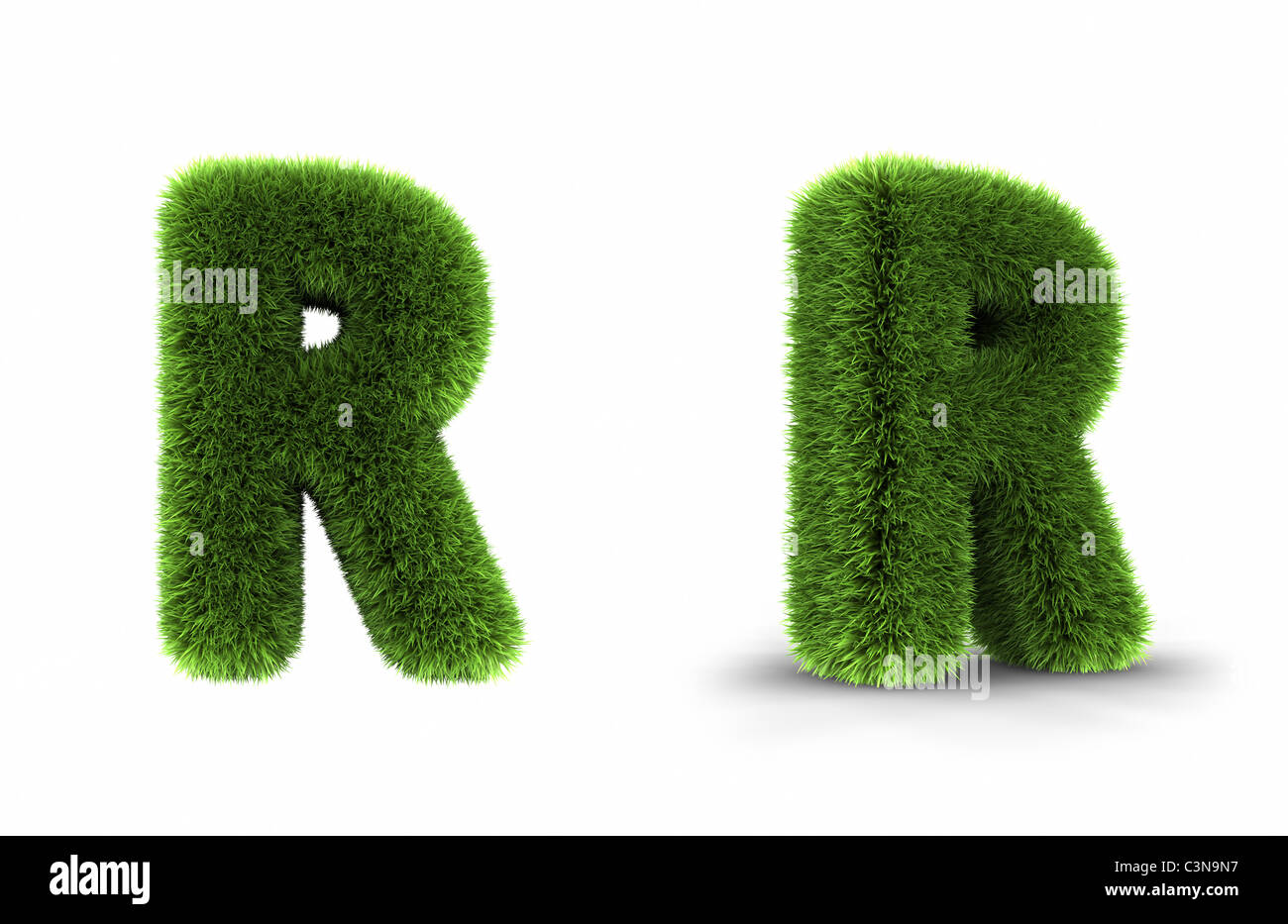 Grass letter r, isolated on white background Stock Photo - Alamy