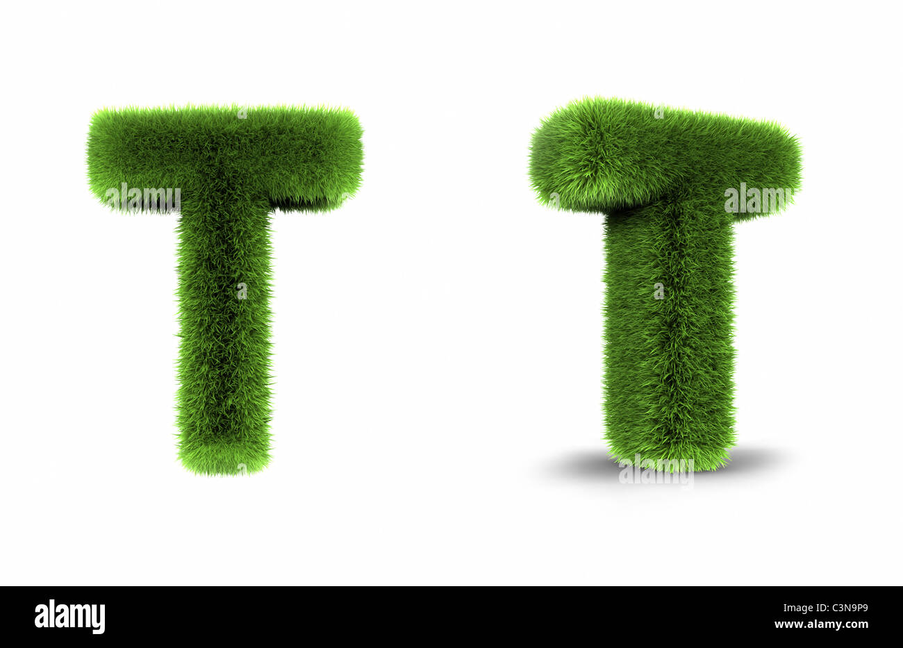 Grass letter t, isolated on white background Stock Photo - Alamy