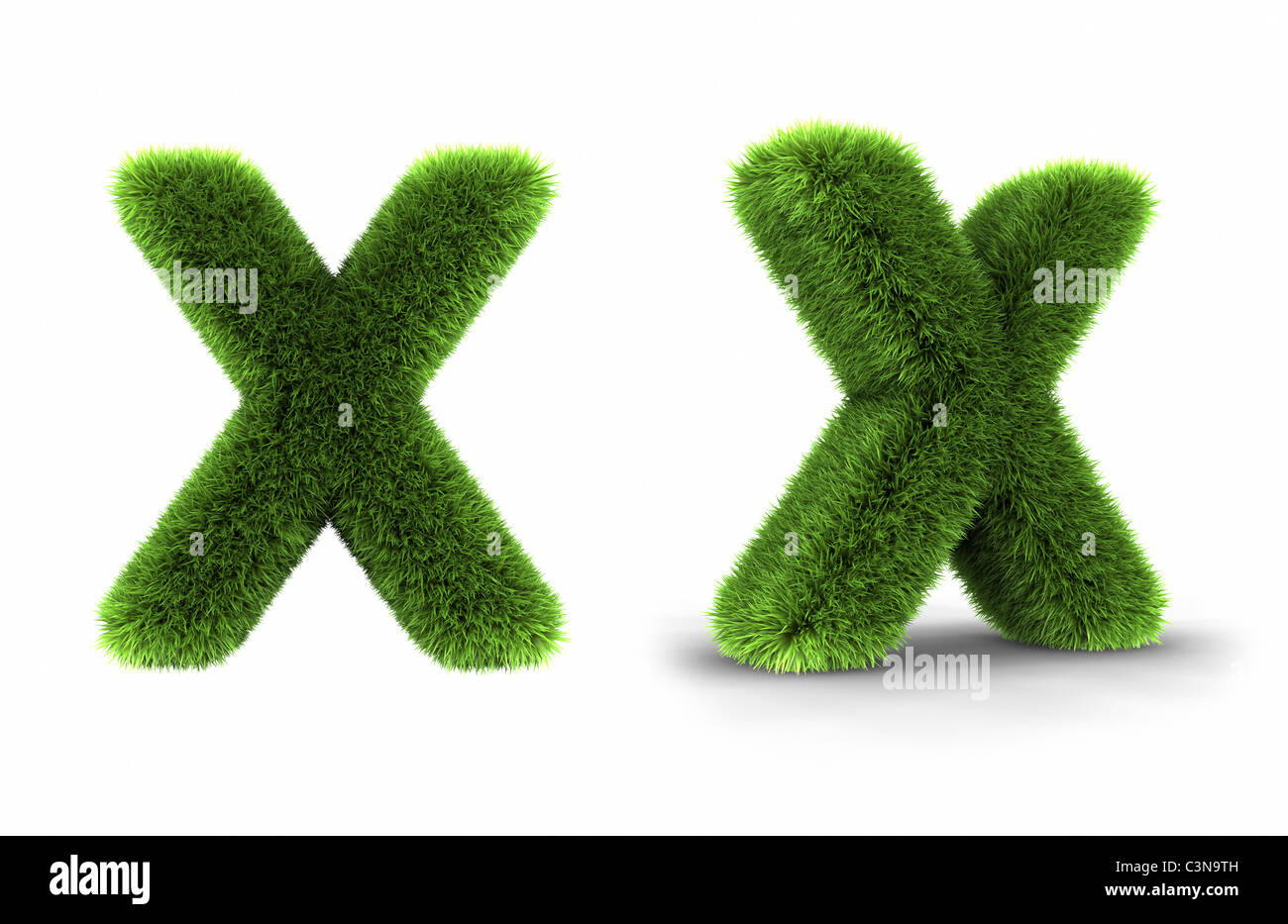 Grass letter x, isolated on white background Stock Photo - Alamy