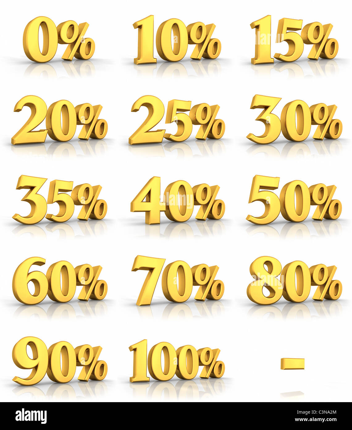 Complete set of gold percent tags for sales and discounts, price tags ...