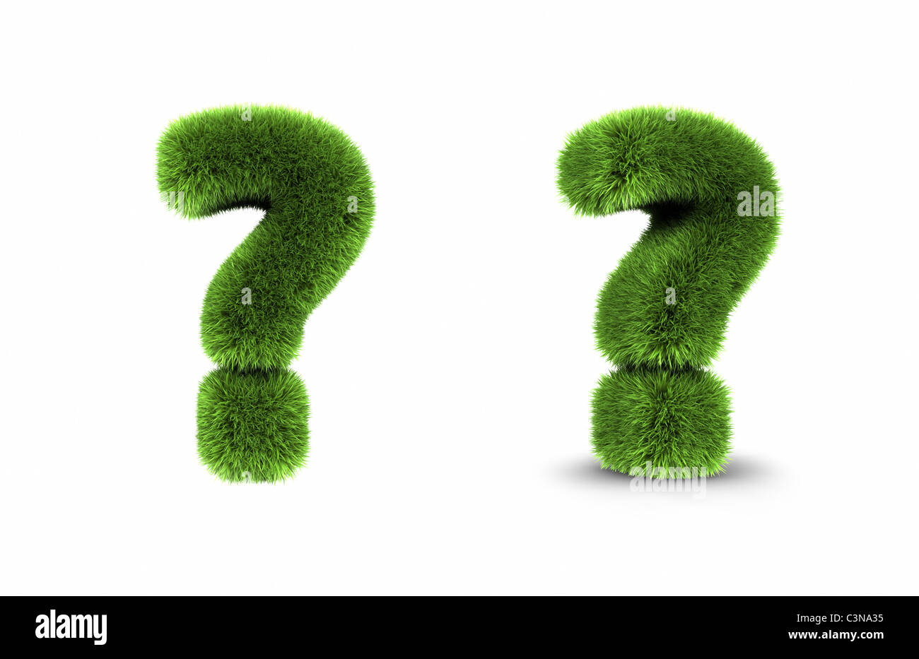 Grass question mark, isolated on white background Stock Photo - Alamy