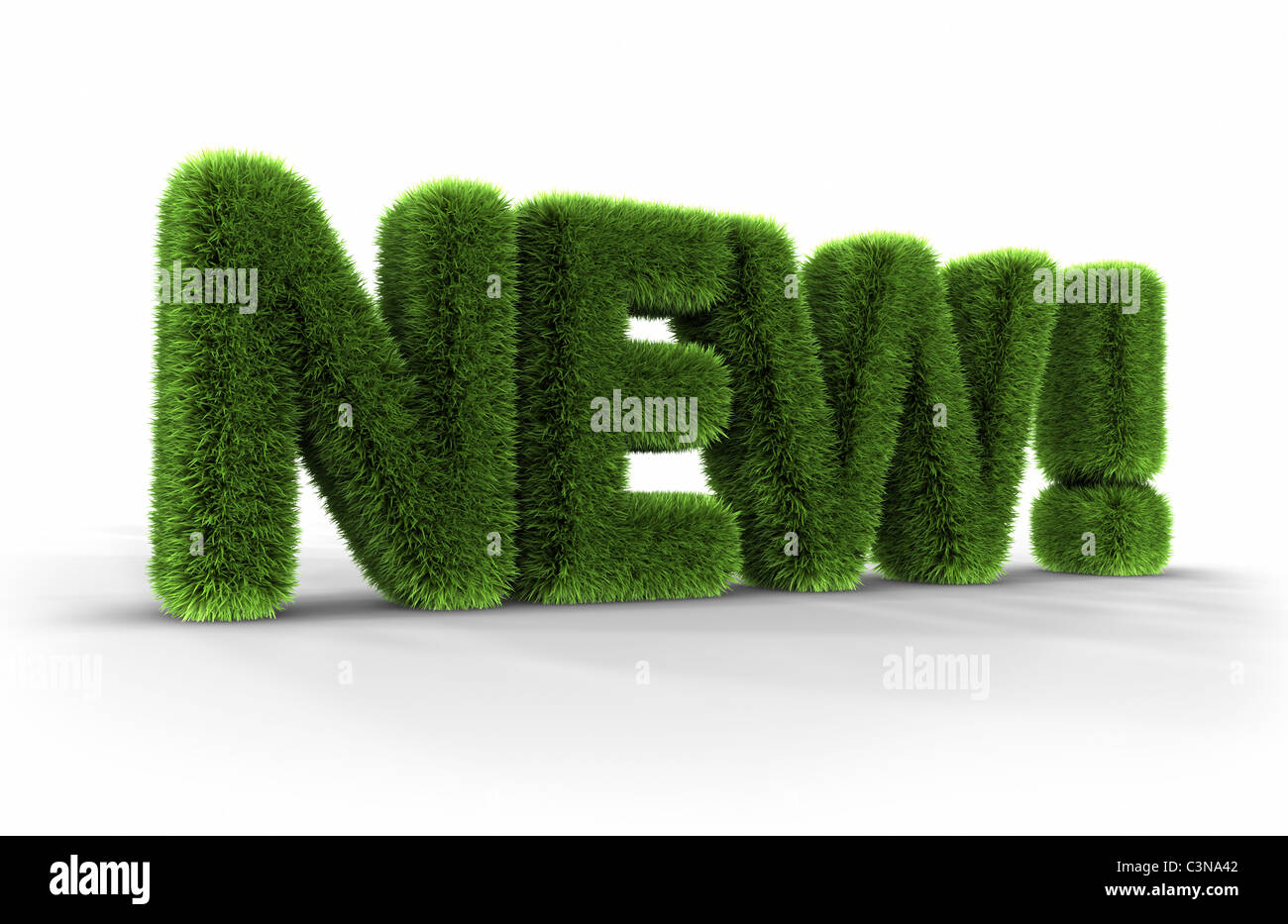 Grass word, new, isolated on white background, 3D render Stock Photo ...