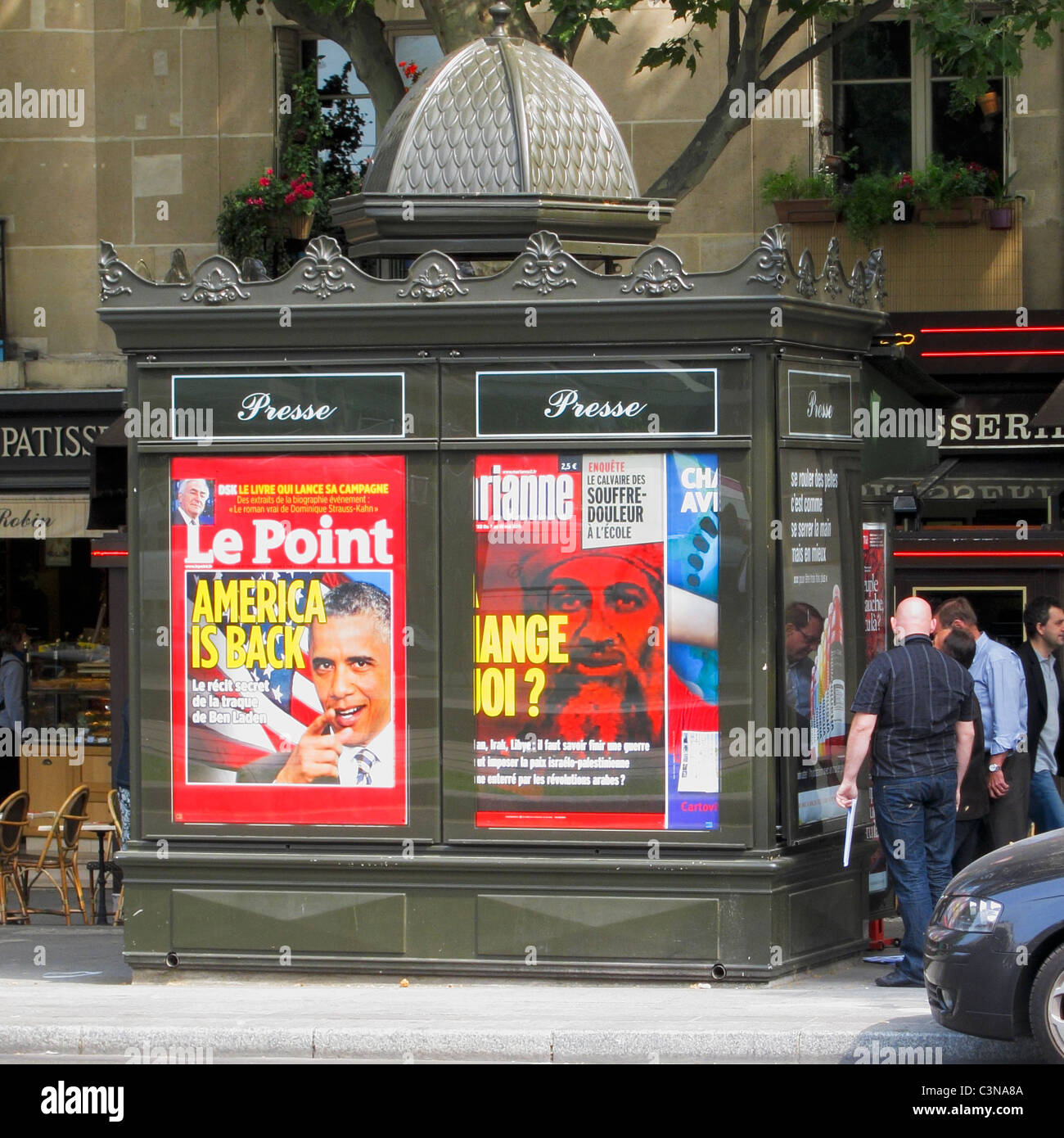 Paris, France, French Advertising on News Store kiosk, Street Posters ...