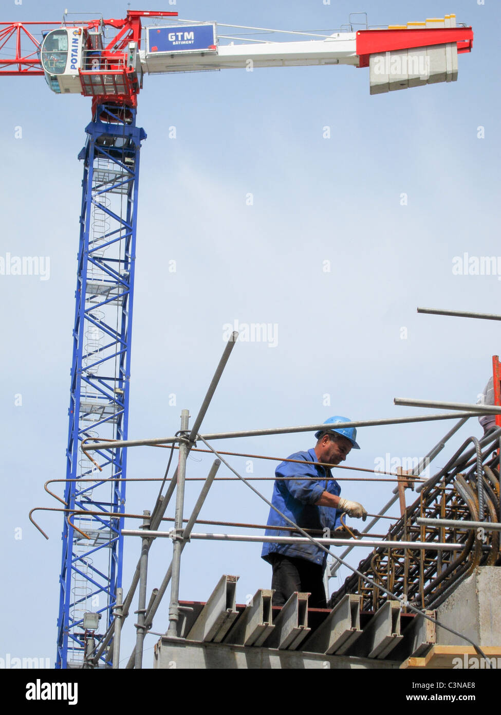 Paris, France, Men Working on Concrete, Workers at Construction Site ...
