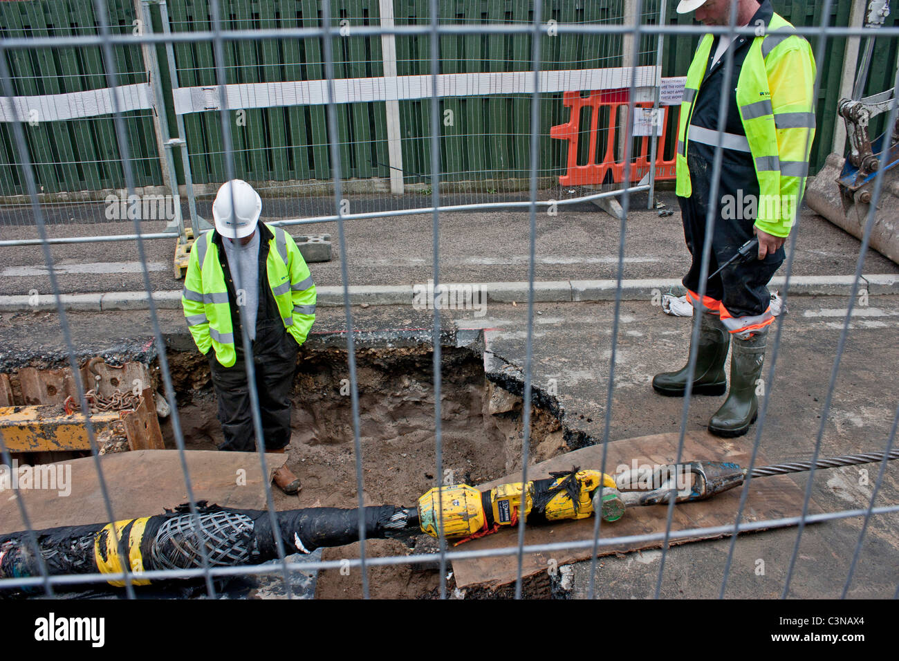 Undersea electricity cable coming ashore at Rossall Beach from the ...