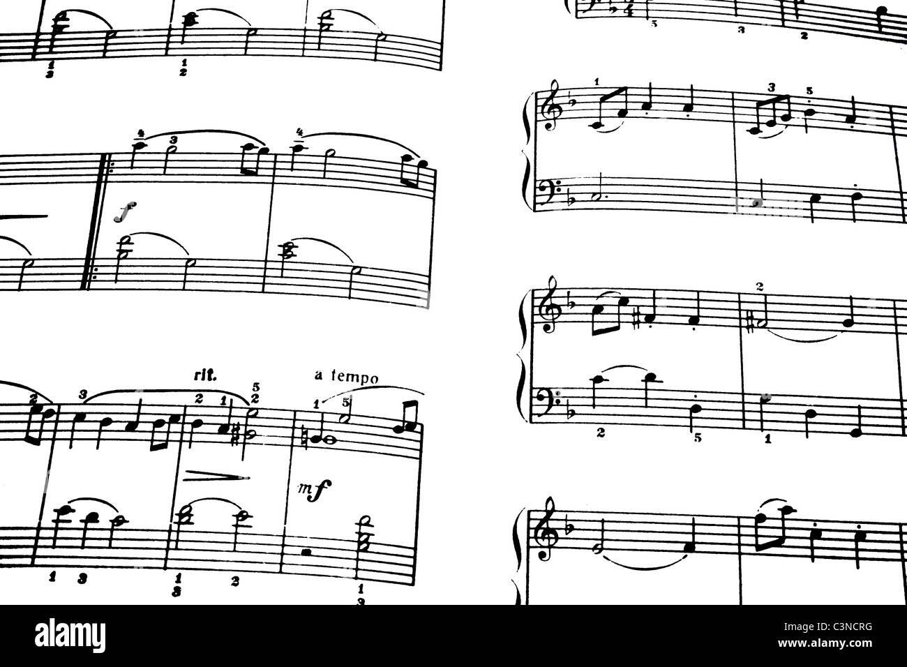 High contrast music notes sheet Stock Photo - Alamy