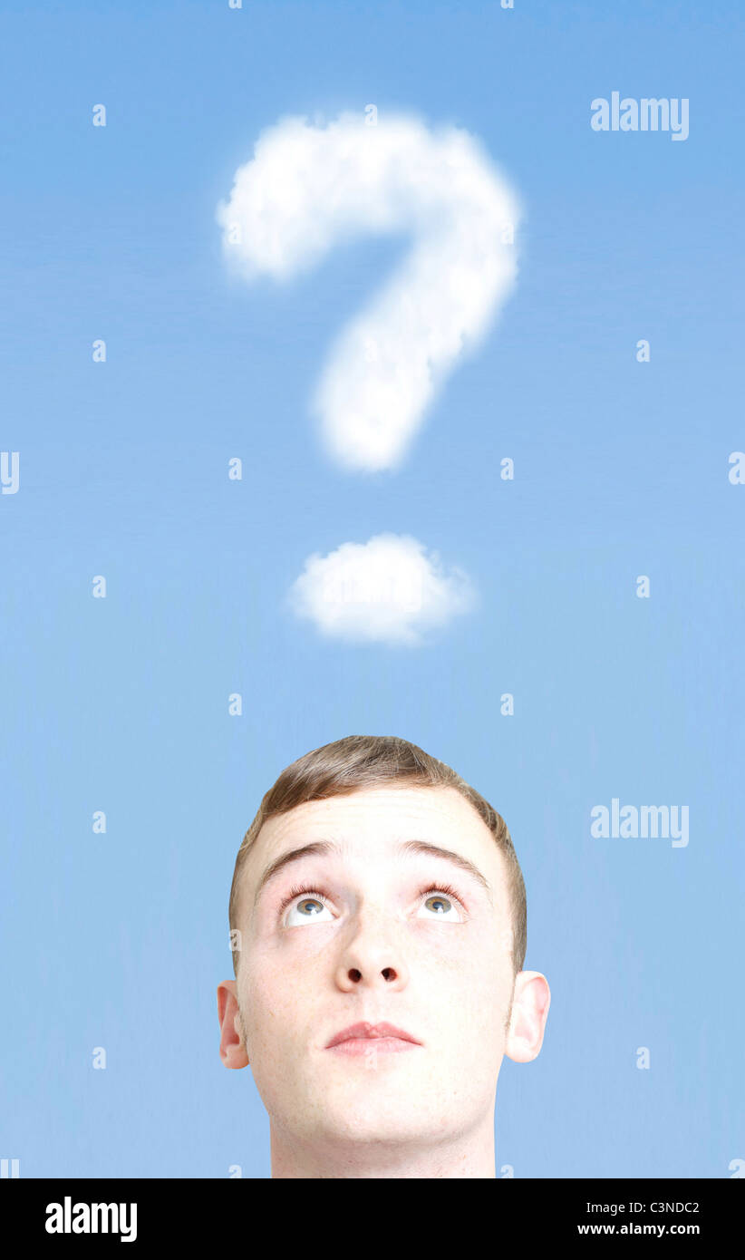 Question mark in the sky Stock Photo - Alamy