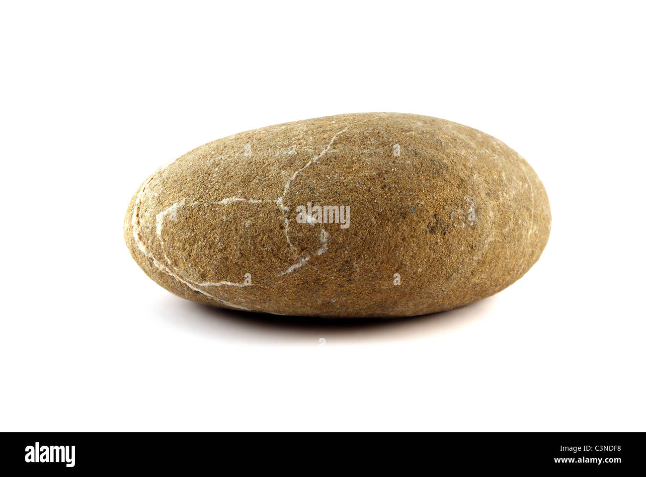 Single river stone isolated on white Stock Photo - Alamy