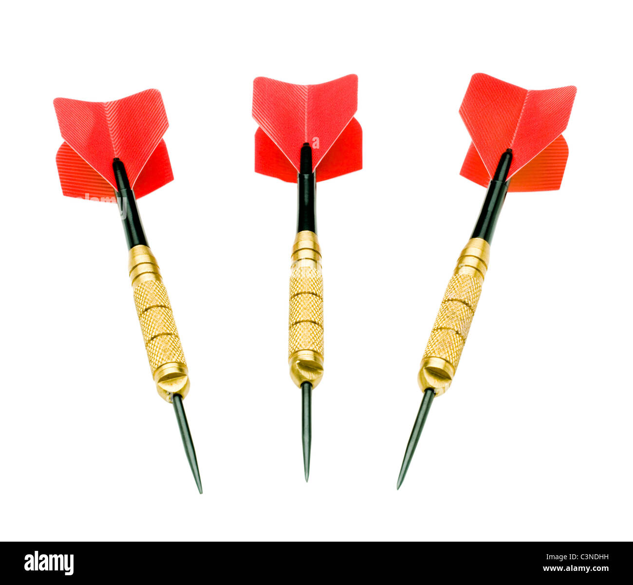 Red darts in order isolated over white Stock Photo - Alamy