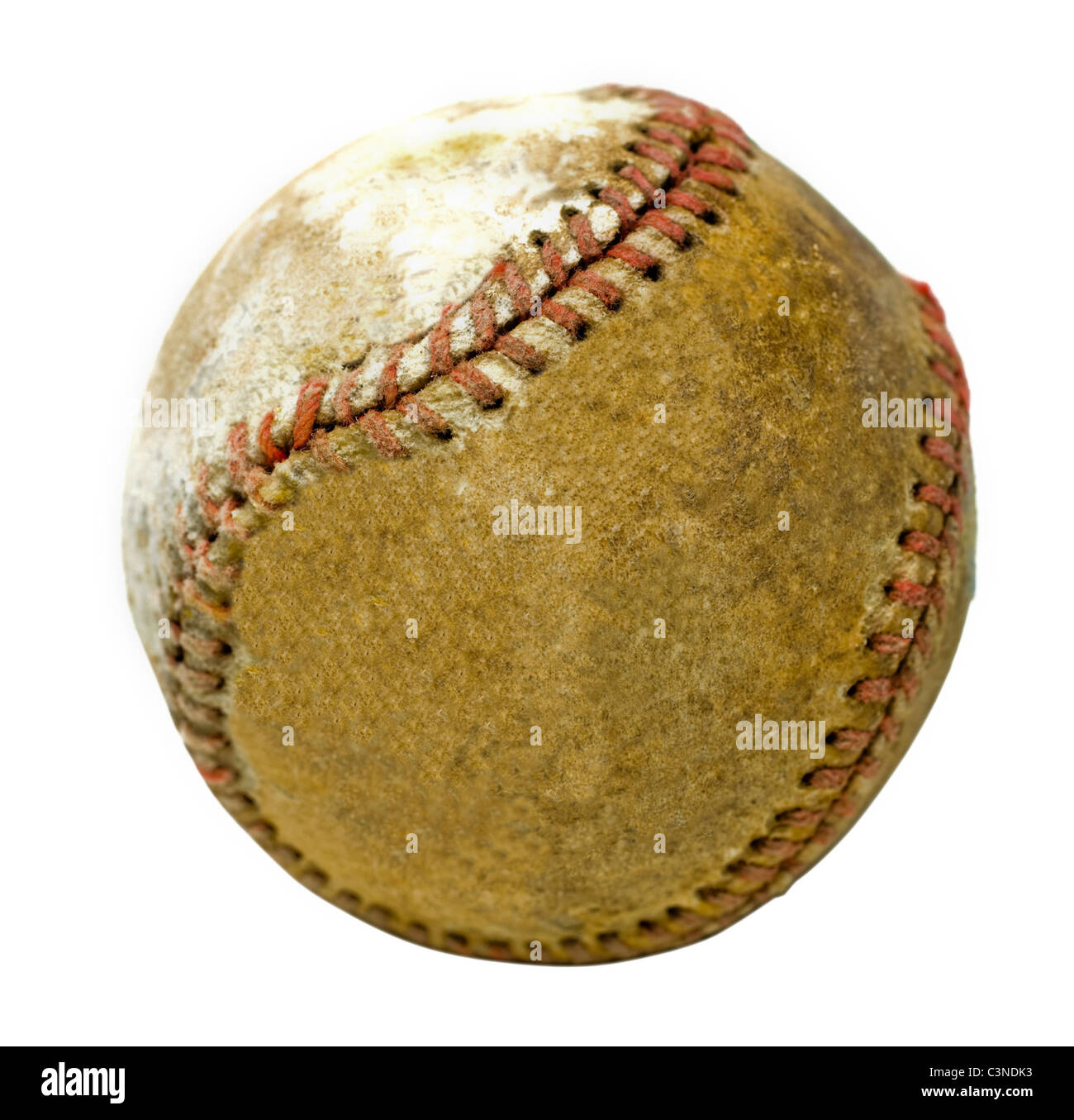 Single dirty baseball isolated over white Stock Photo - Alamy