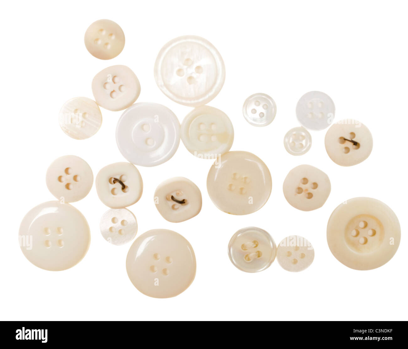 Assorted buttons isolated over white Stock Photo - Alamy