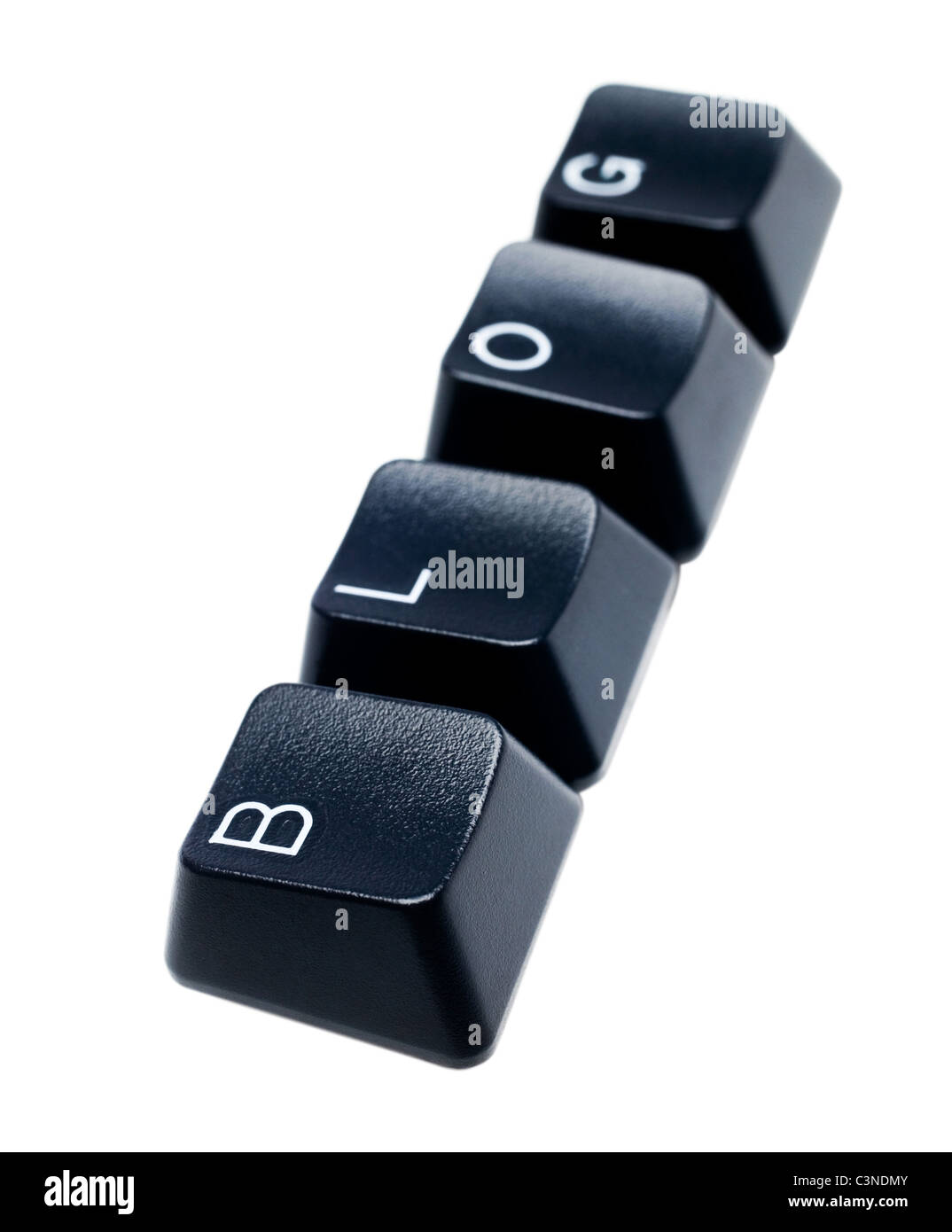 Blog text made of computer keys isolated over white Stock Photo - Alamy