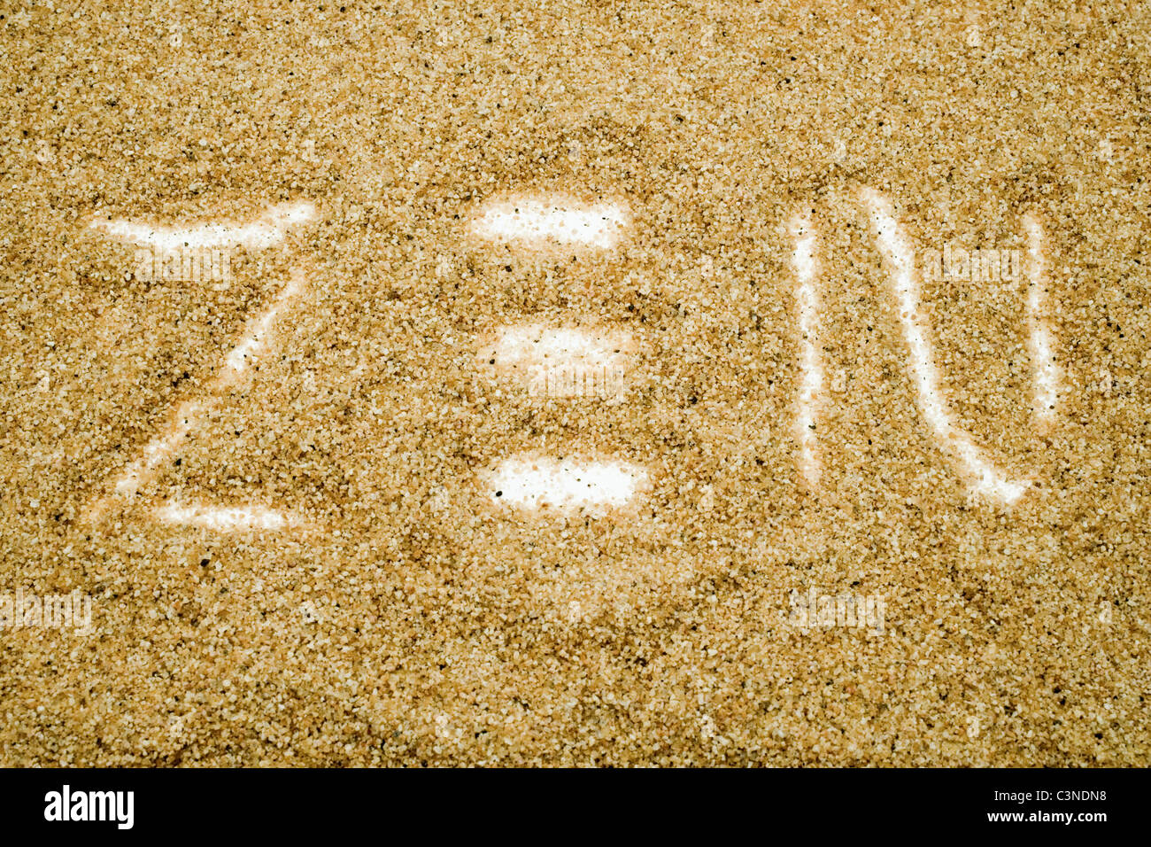 ZEN written with sand in a rock garden isolated over white Stock Photo ...