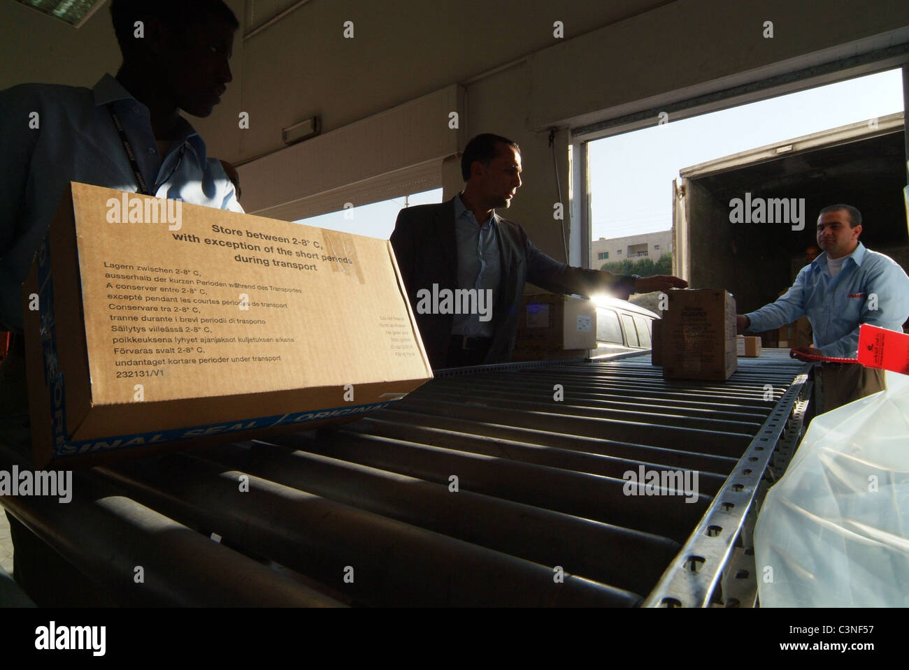 Fadi Ghandour, founder and CEO of ARAMEX, checking up on activity at ...
