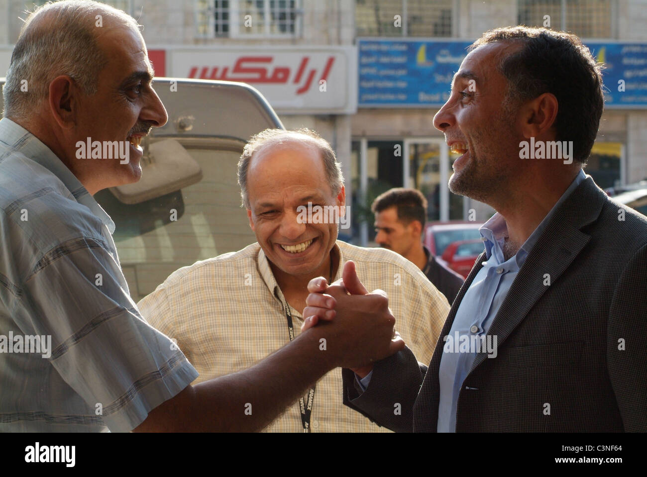 Fadi Ghandour, founder and CEO of ARAMEX, checking up on activity at ...
