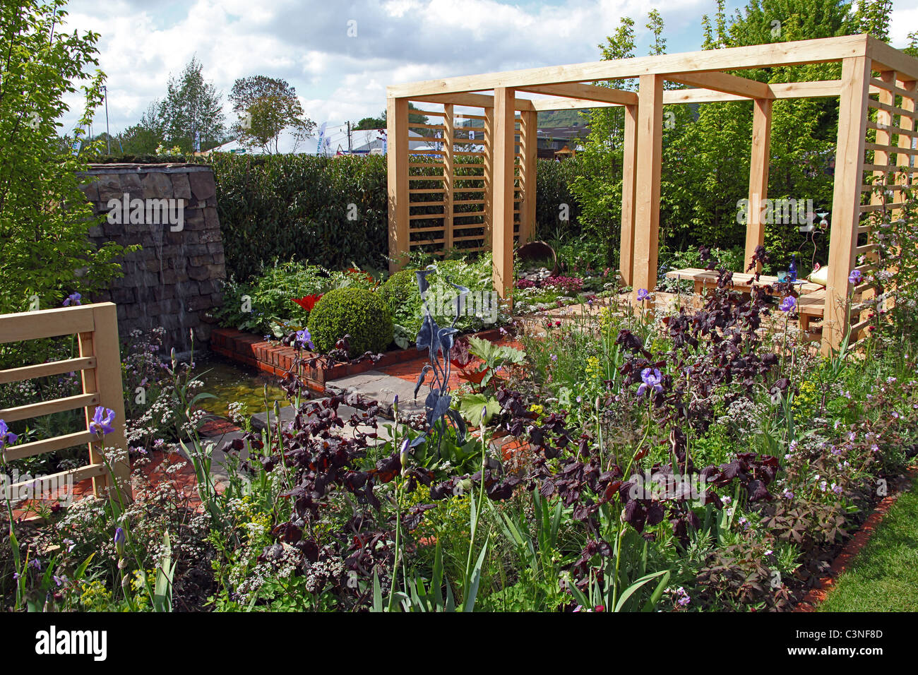 One of the show gardens at the RHS Spring Show, Malvern, Hereford ...