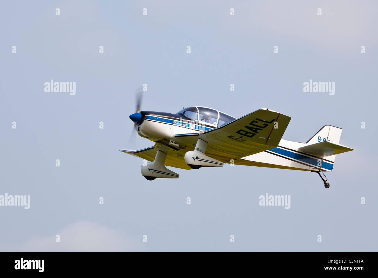 Jodel D150 Mascaret G-BACL in flight at Breighton Airfield Stock Photo ...
