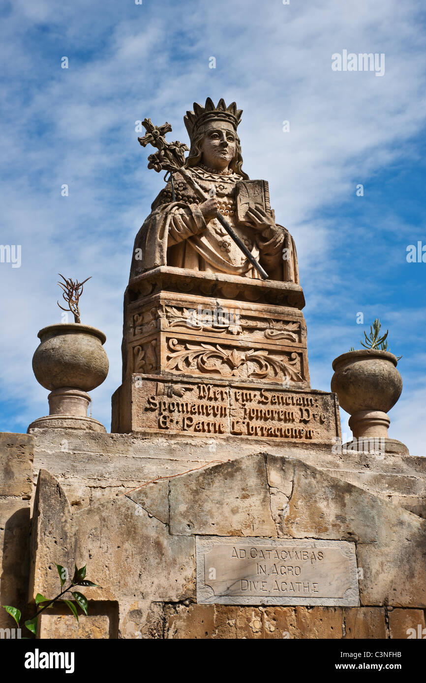 Entrance to the catacombs of St. Agatha , Rabat, Malta Stock Photo - Alamy
