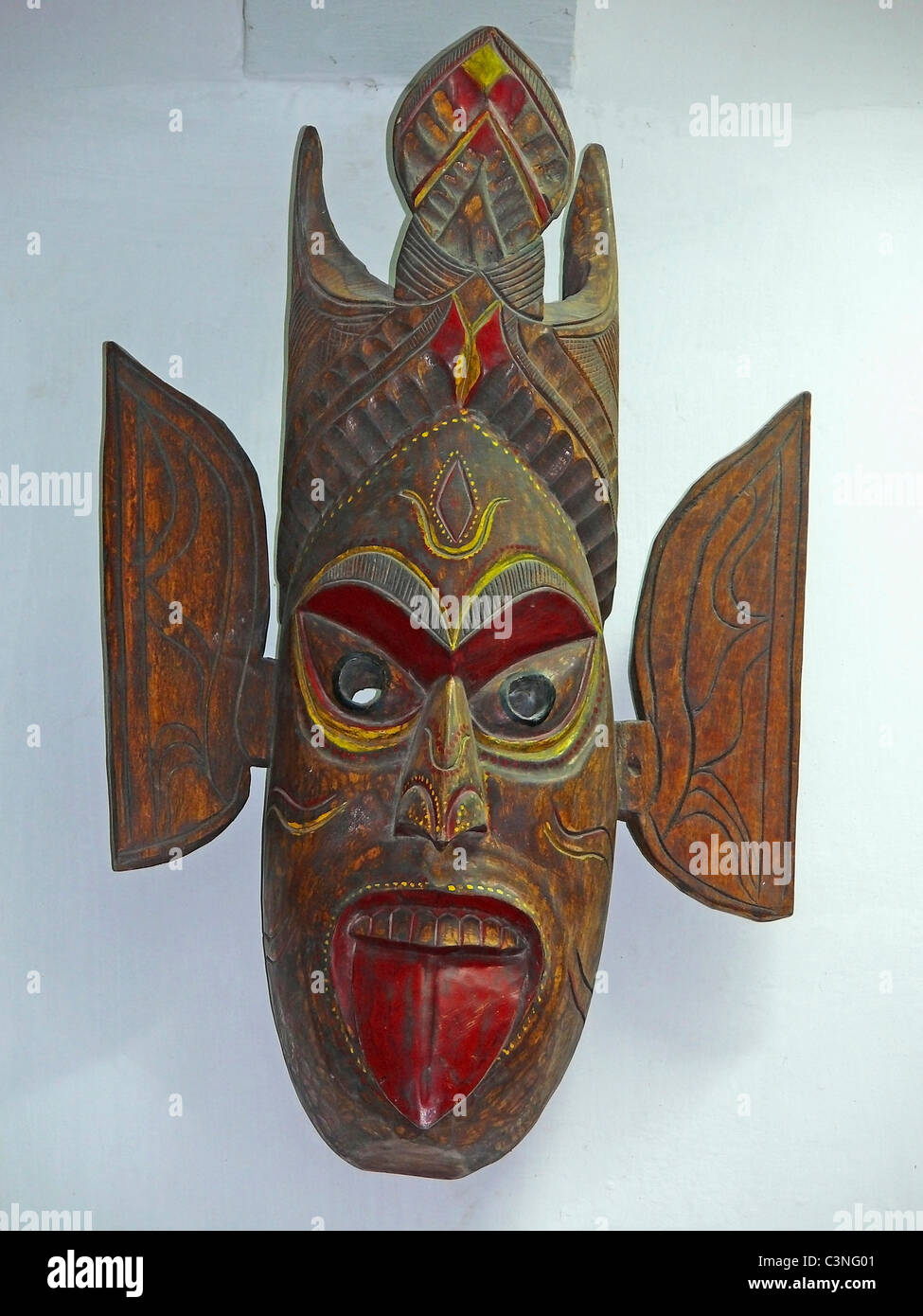 Ancient traditional theater mask in a Museum, Madhya Pradesh, India ...