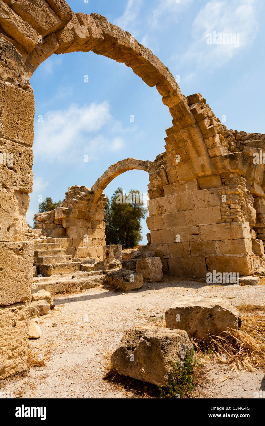 Ruins of Saranda Kolones castle in Paphos, Cyprus Stock Photo - Alamy